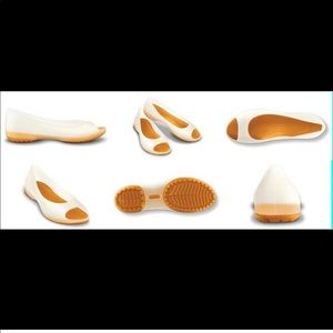 CROCS | Shoes | Crocs Carlie Peep Toe Flat Oystermango Color | Poshmark
